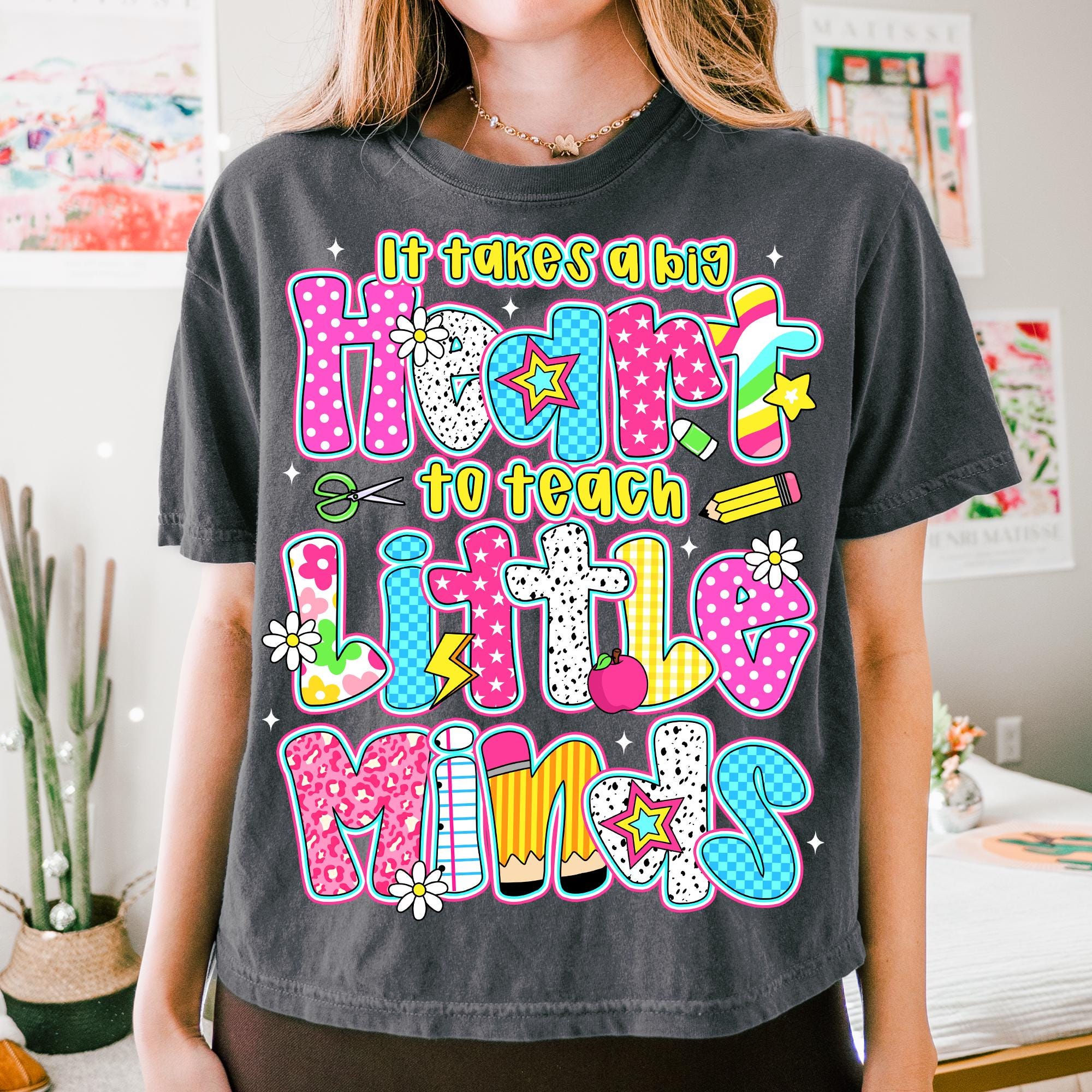 It Takes a Big Heart to Shape Little Minds PNG, Preppy Teacher Shirt ...