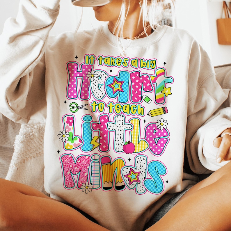 It Takes a Big Heart to Shape Little Minds PNG, Preppy Teacher Shirt ...