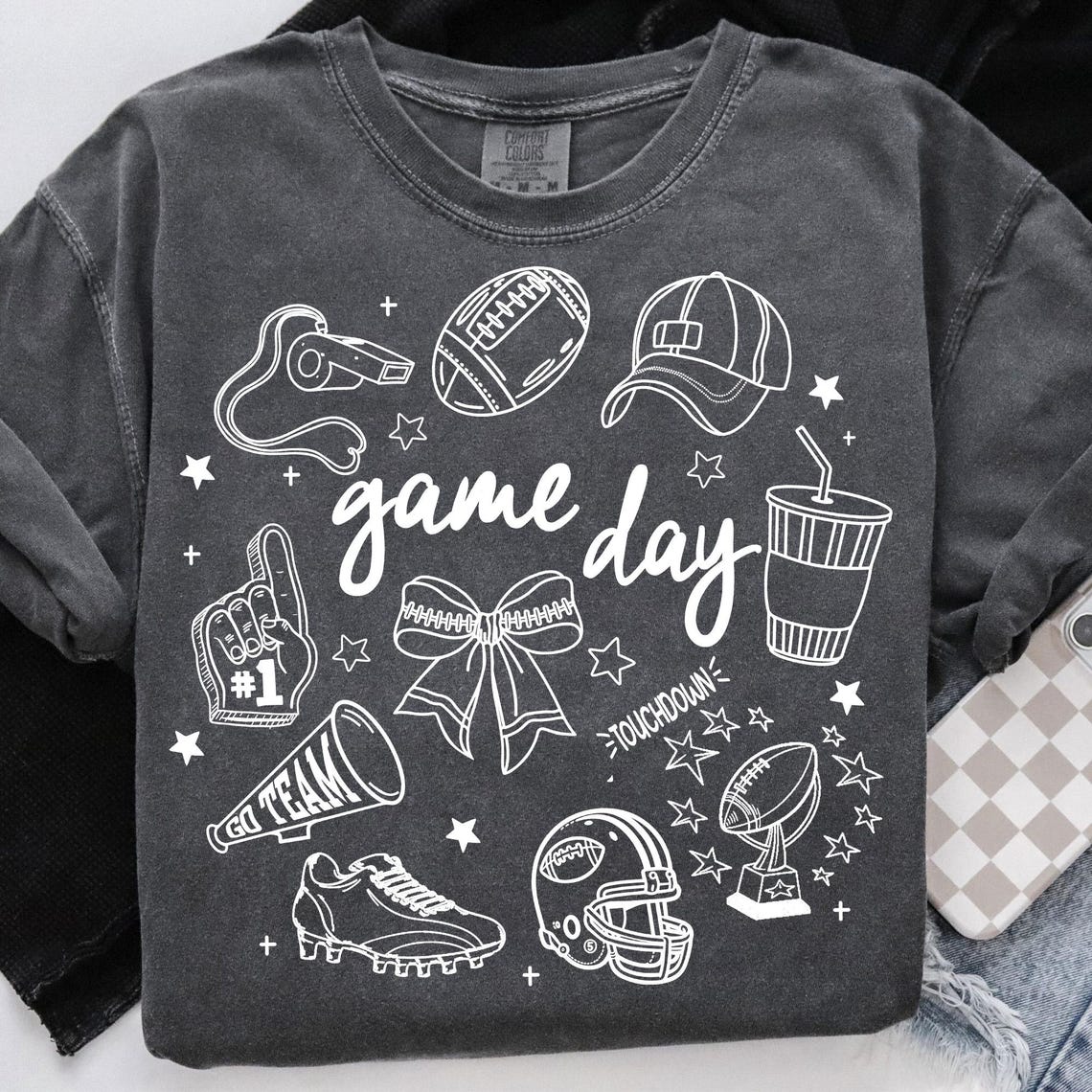 Football Doodles PNG, Game Day PNG, Hand Drawn Doodle Design, Touchdown ...