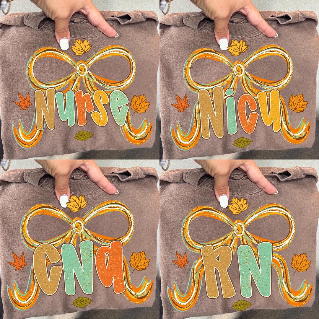 Preppy Fall Nurse Bundle Png, Fall Nurse Brushstroke Png, Ditsy Floral ...