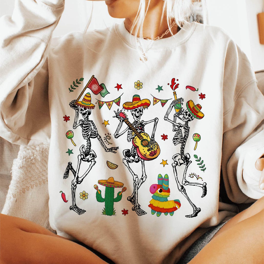 Dancing Skeleton Cinco De Mayo Shirt Png, Let's Fiesta Png Skeleton Cinco De Mayo Png Fiesta ...