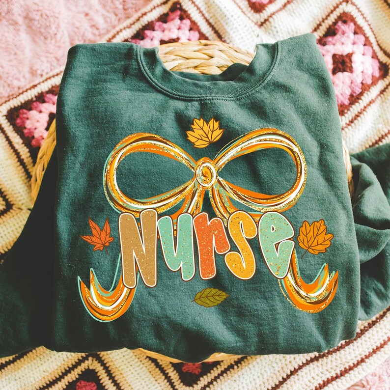 Preppy Fall Nurse Bundle Png, Fall Nurse Brushstroke Png, Ditsy Floral ...