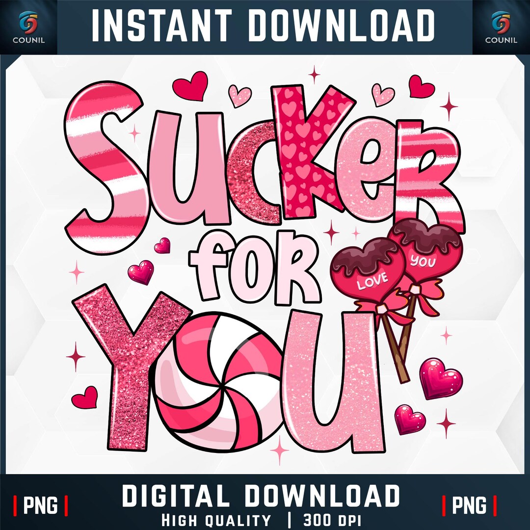 Sucker for You Png, Heart Sucker Png, Happy Valentines Day Png, Retro ...