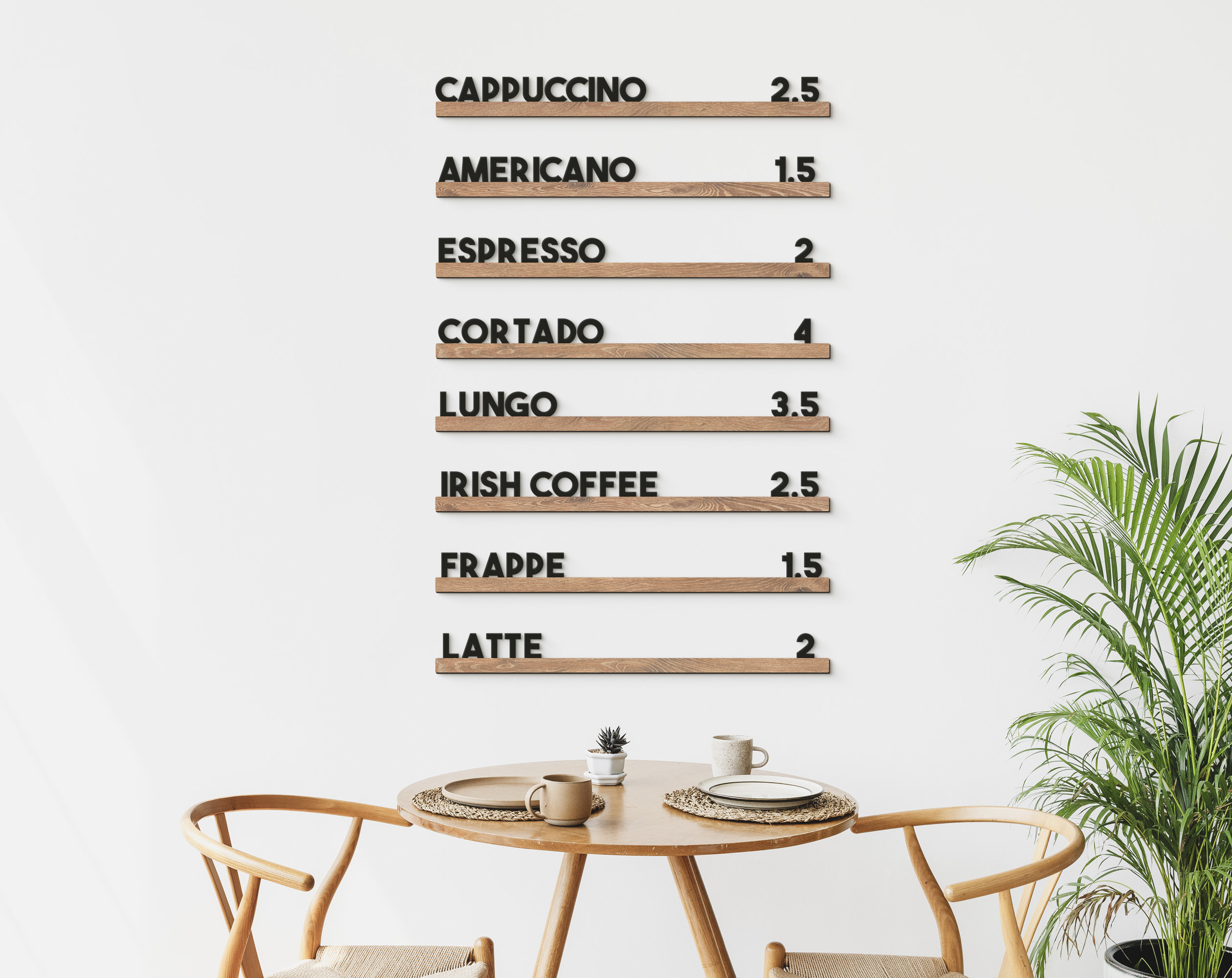 Wall Menu Board, Letter Board, Personalized Wall Menu, Cafe Wooden ...