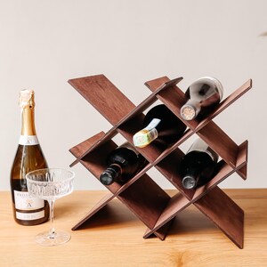Wood Wine Rack, Wine Cube Storage, Wine Countertop Wood, Countertop ...