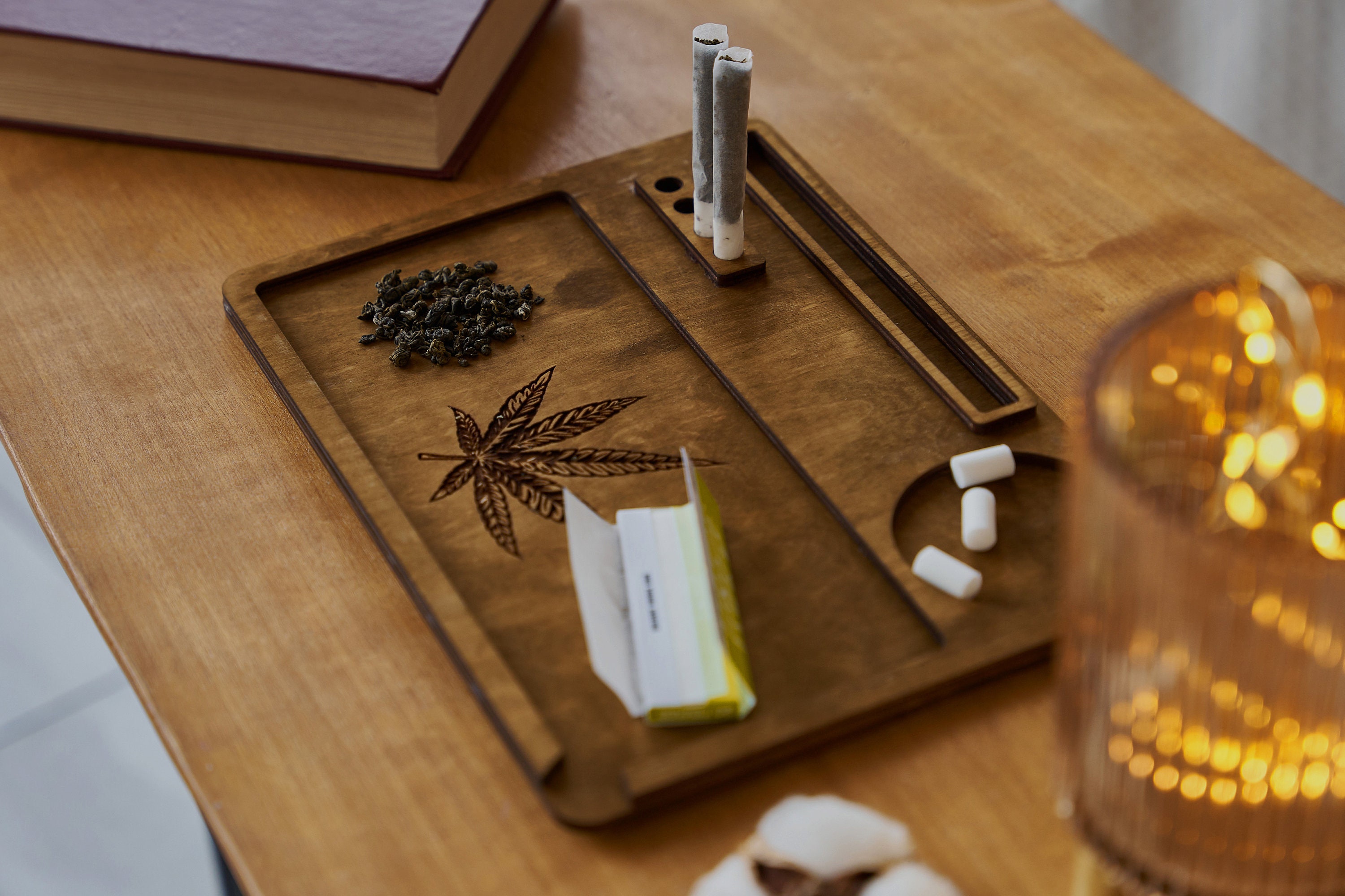 Wooden Custom Rolling Tray, Tray for Cigarettes and Joints, Tobacco ...
