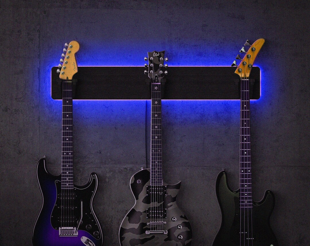 Guitar Wall Hanger LED, Wall Mount Guitar Hanger, LED Guitar Wall ...