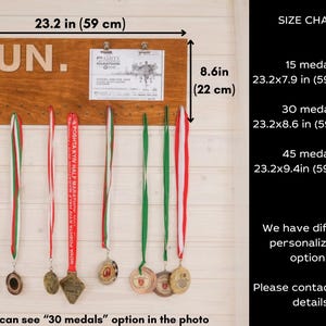 Wooden Medal Hanger, Run Medal Collection Display, Marathon Medal ...