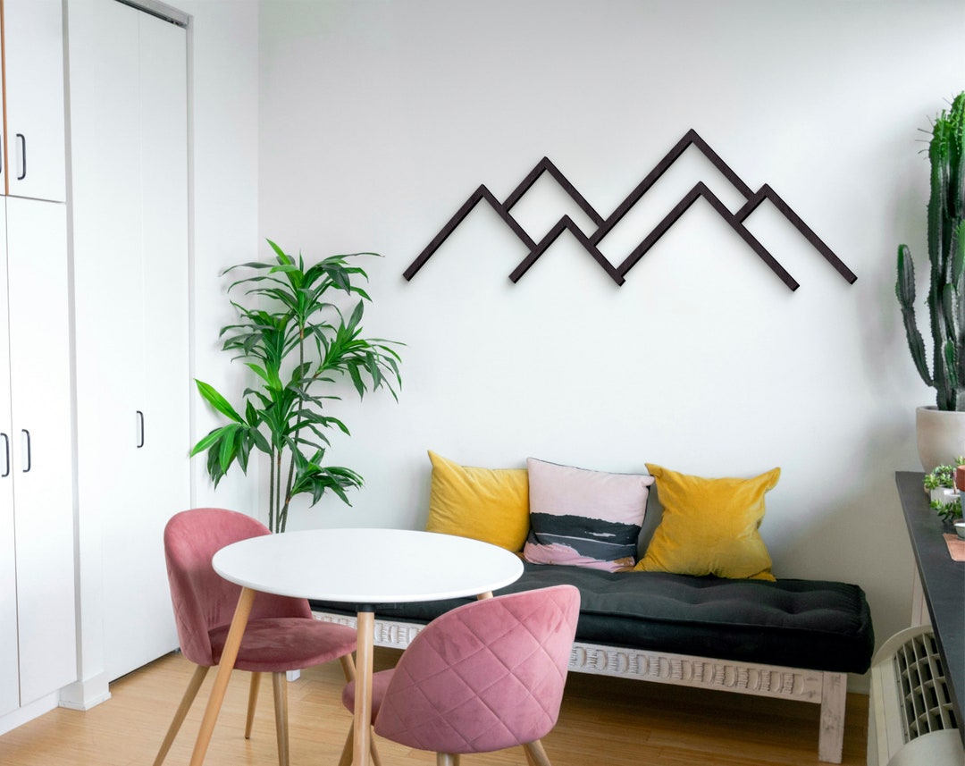 Mountain Wall Decor, Minimalist Mountain Wall Art, Modern Mountain Wood ...