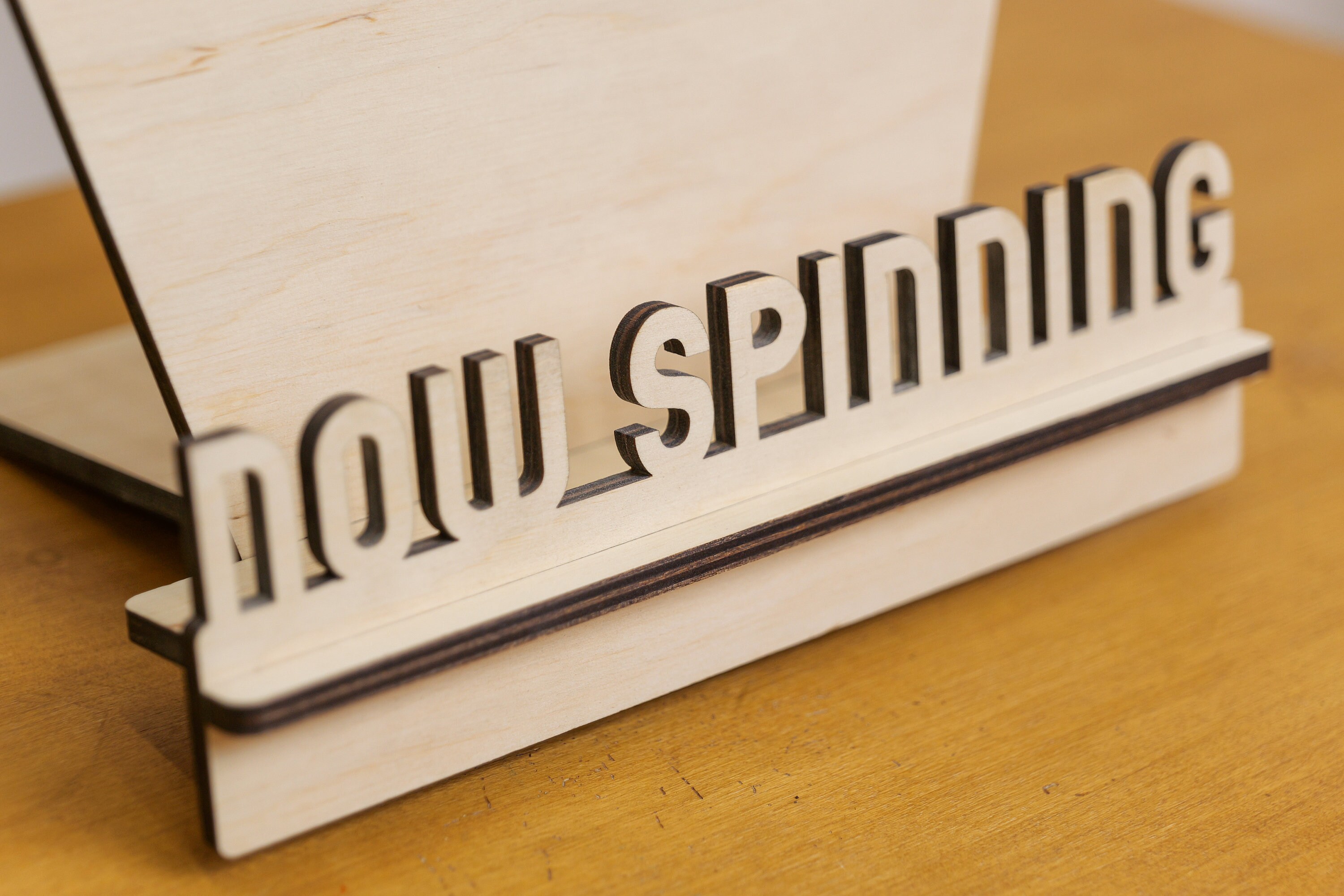 Now Spinning Stand, Wooden Vinyl Record Display, Vinyl Record Holder ...