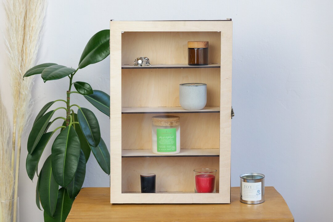 Display Cabinet With Glass Door, Wall Display Case Glass, Wood Display ...