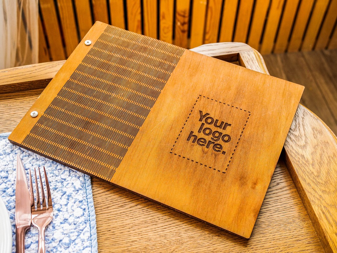 Engraved Wooden Menu Holder, Restaurant Menu Folder, Engraved Menu ...