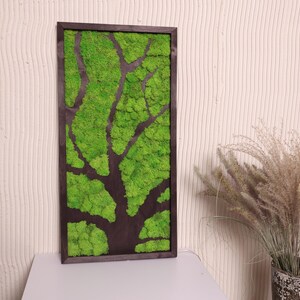 Moss Tree Wall Art, Aestethic Home Decor, Moss Wall Art Decor With Led ...