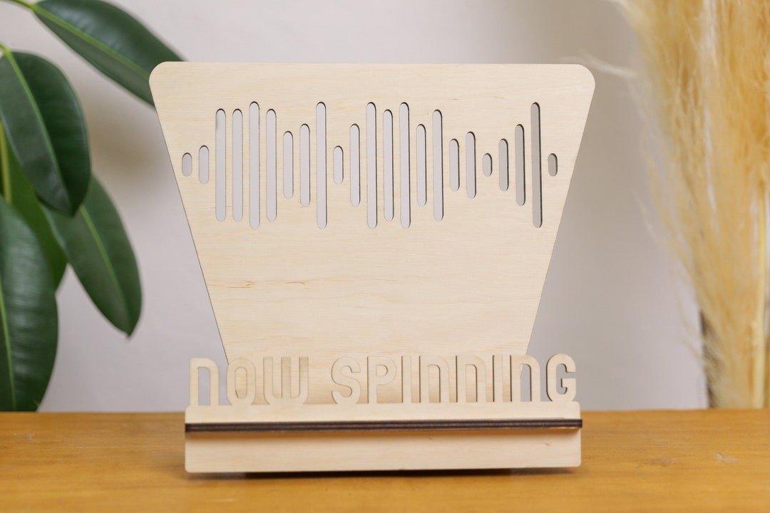 Now Spinning Stand, Wooden Vinyl Record Display, Vinyl Record Holder ...
