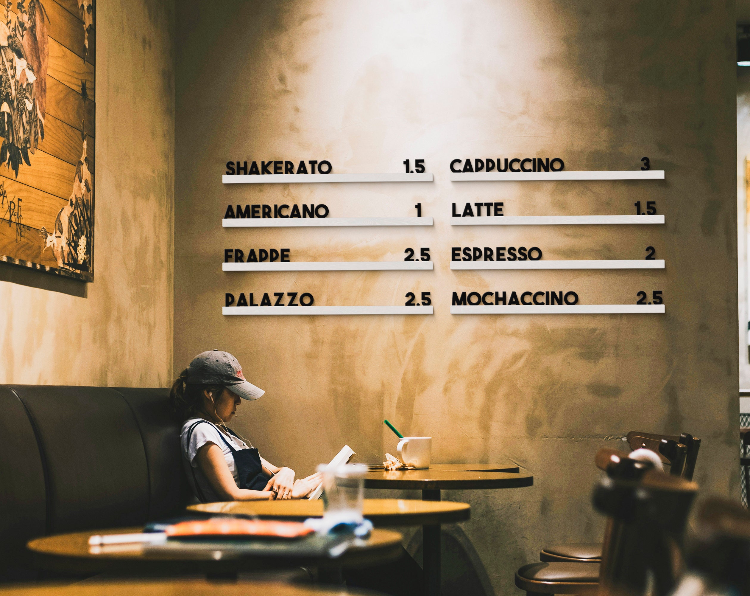 Wall Menu Board, Letter Board, Personalized Wall Menu, Cafe Wooden ...