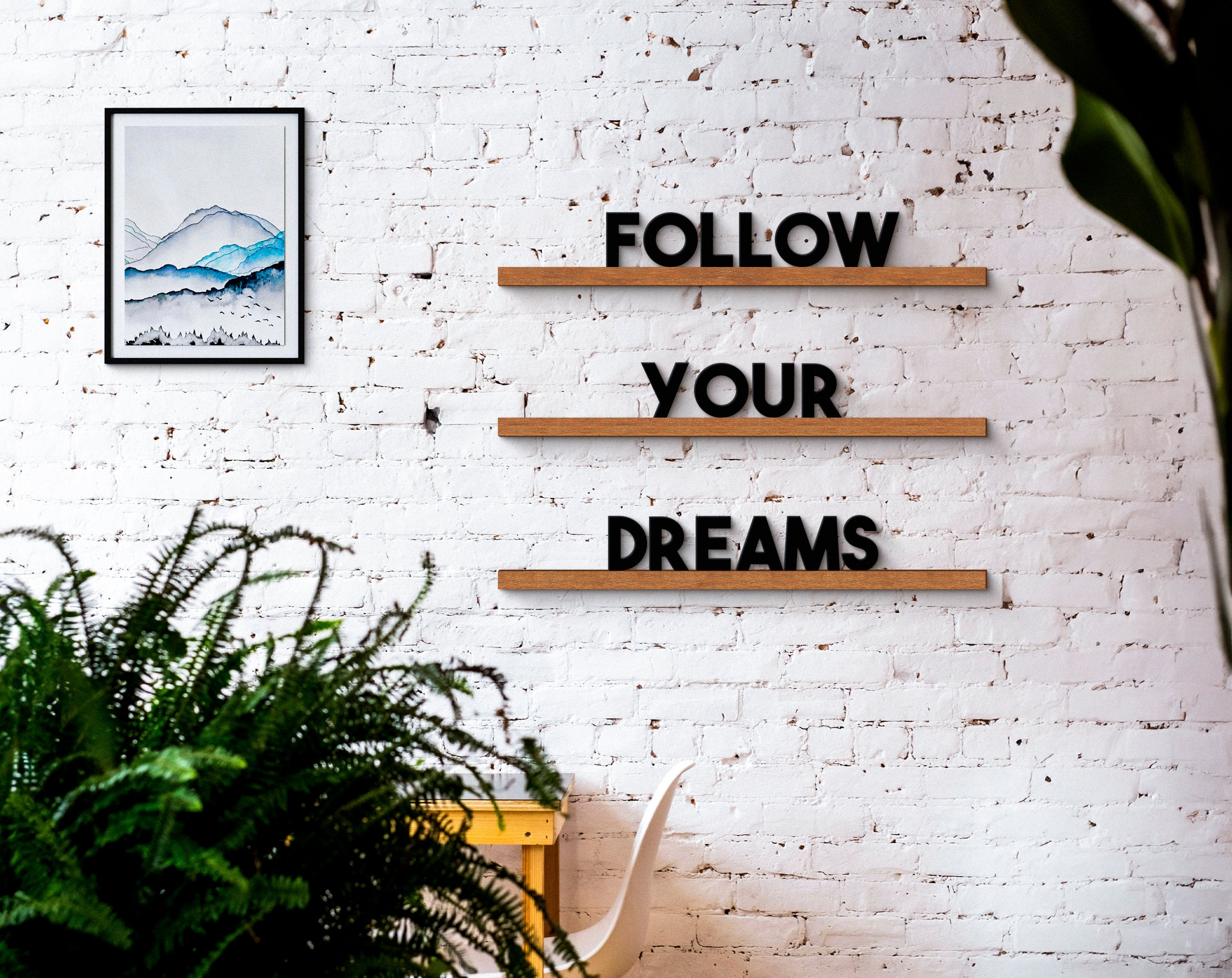 Letter Wall Ledges, Floating Letter Shelves, Statement Shelves, Wall ...