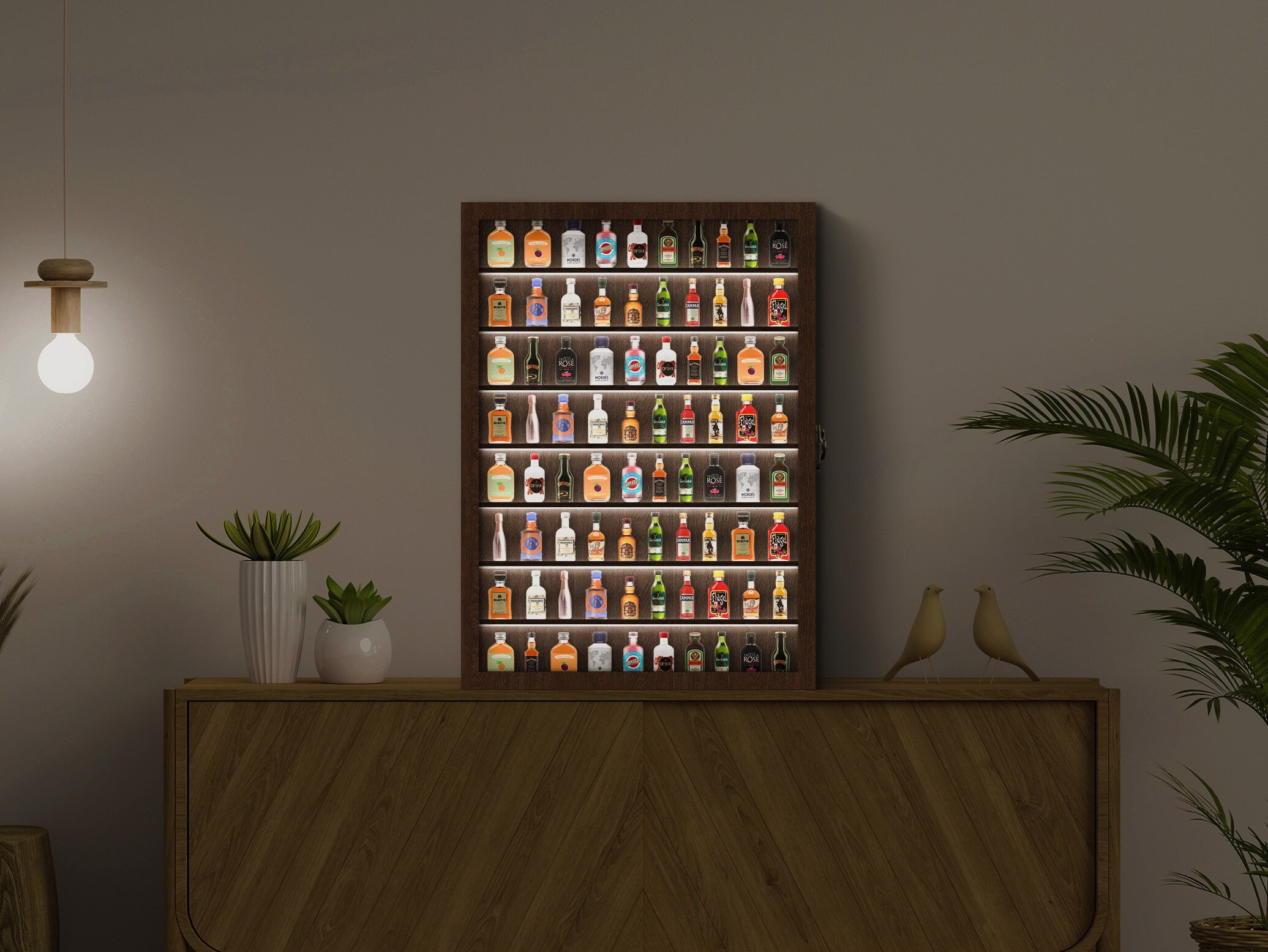 Mini Bar Shelf, Liquor Display Cabinet, Shooter Wall Rack Holder, Shot ...