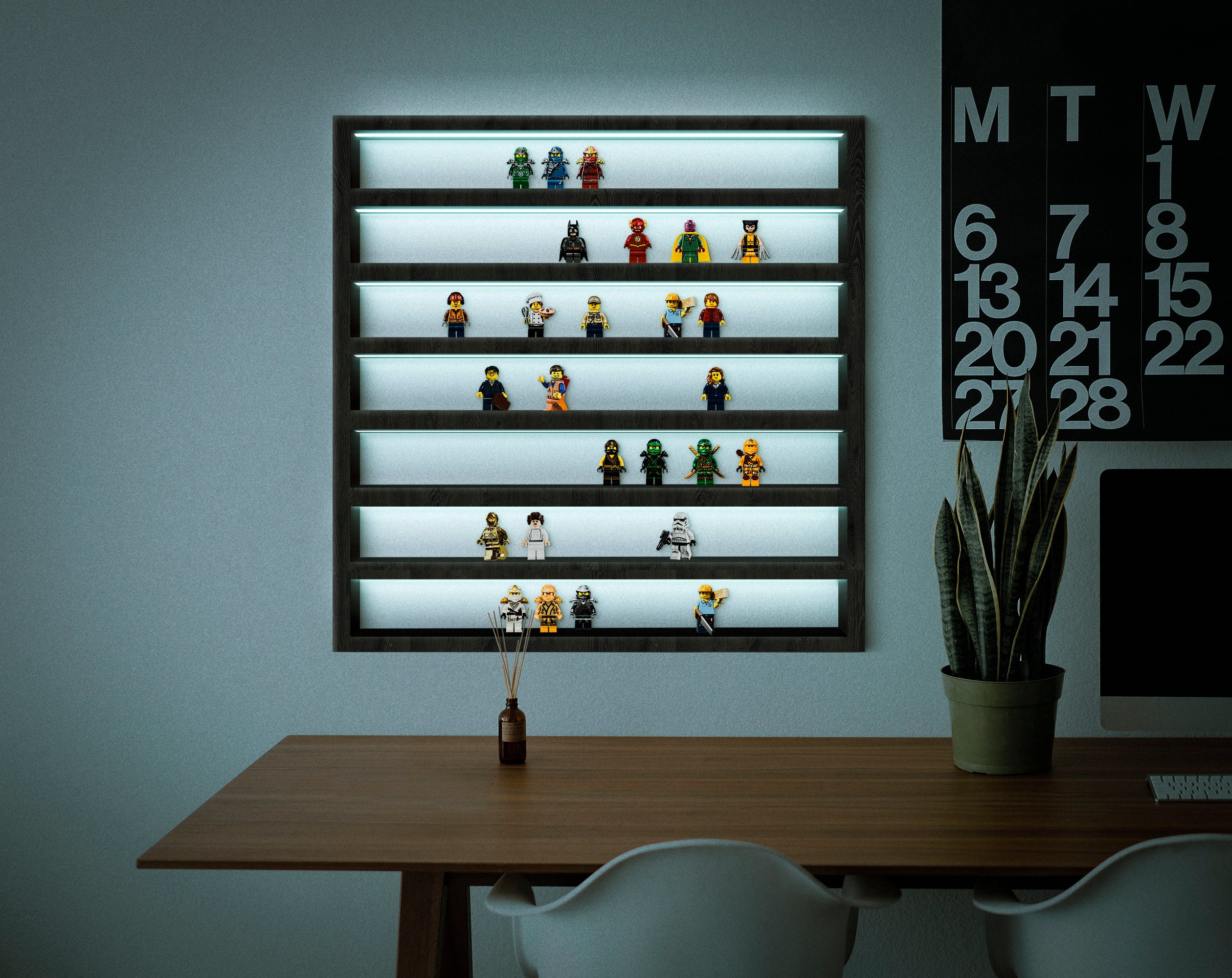 Display Case for Figures, Display Case for Collectibles, Wood Display ...