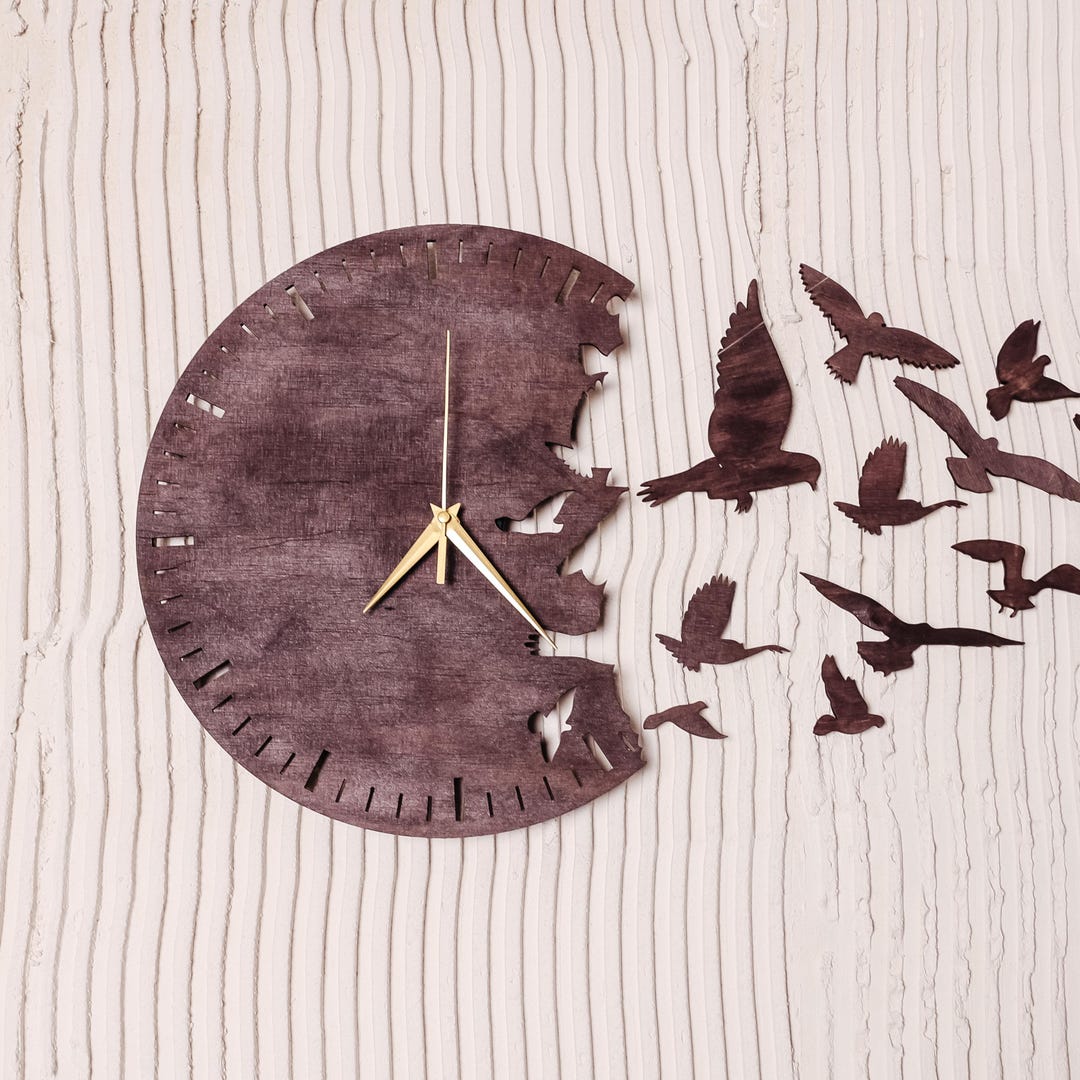 Birds Wall Clock, Animal Wall Clock, Nature Wall Clock, Decorative ...