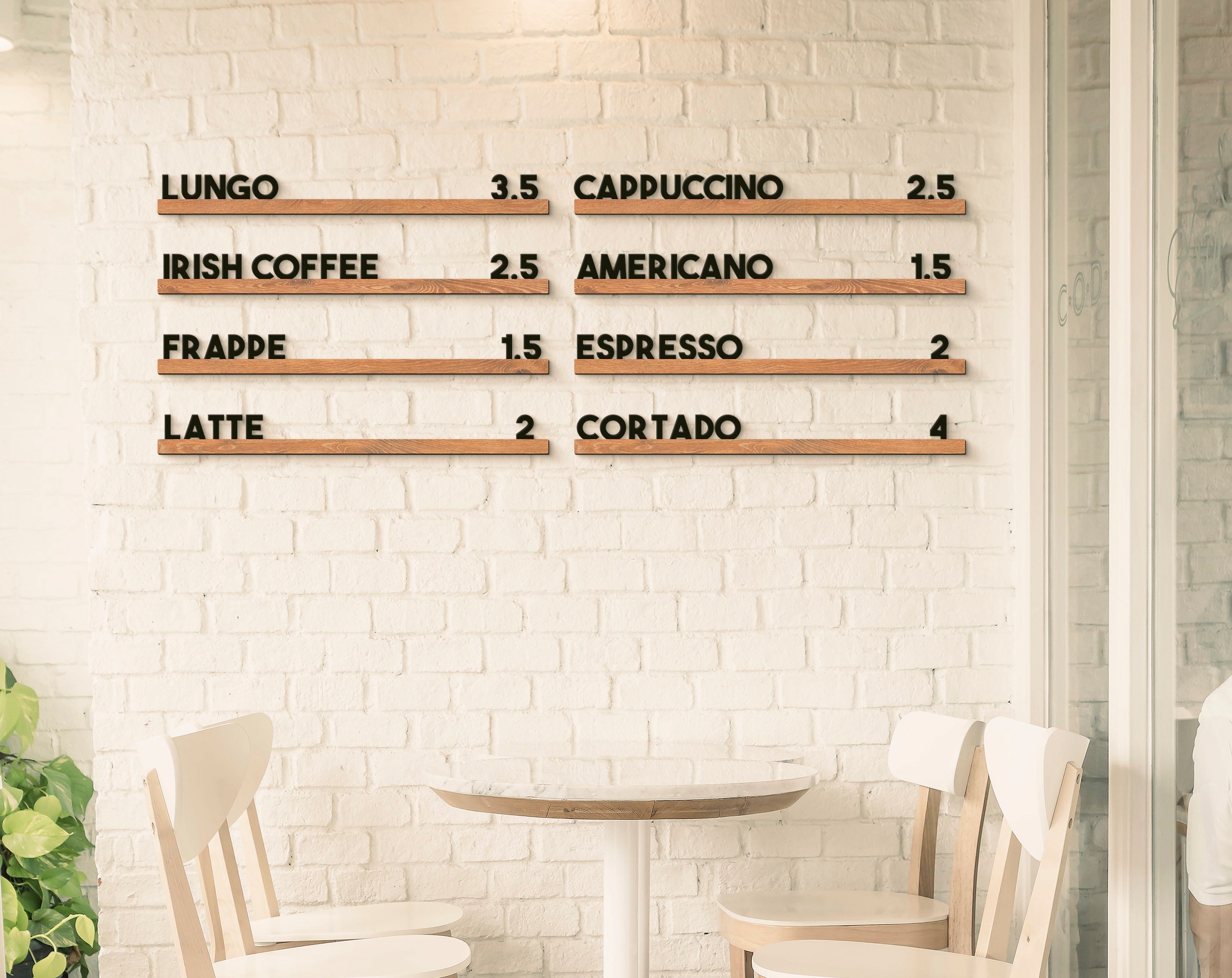 Wall Menu Board, Letter Board, Personalized Wall Menu, Cafe Wooden ...