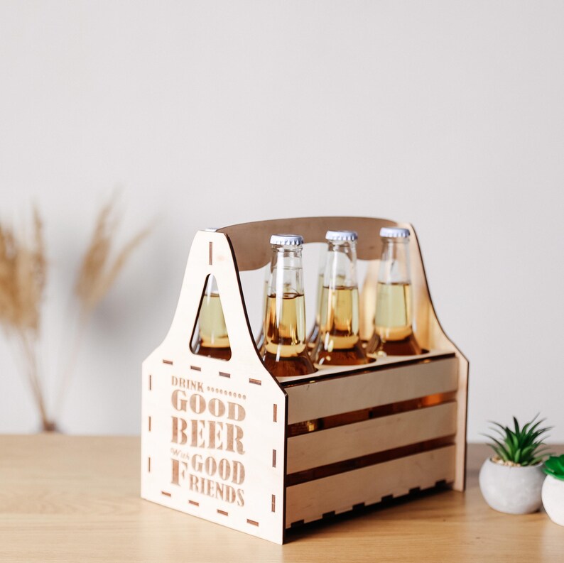 Bottle Carrier 6 Pack, Beer Bottle Box, Beer Crate 6, Beer Lover ...