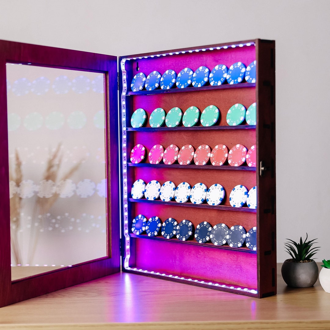 Casino Chip Display With Led, Poker Chip Holder, Coin Poker Display ...