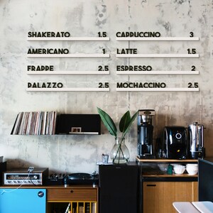 Wall Menu Board, Letter Board, Personalized Wall Menu, Cafe Wooden ...
