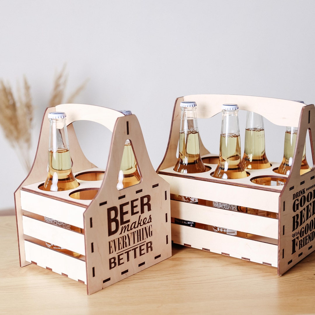 Bottle Carrier 6 Pack, Beer Bottle Box, Beer Crate 6, Beer Lover ...
