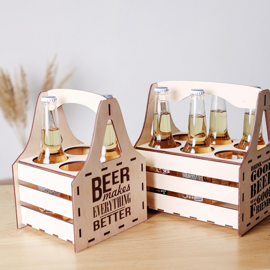 Bottle Carrier 6 Pack, Beer Bottle Box, Beer Crate 6, Beer Lover ...