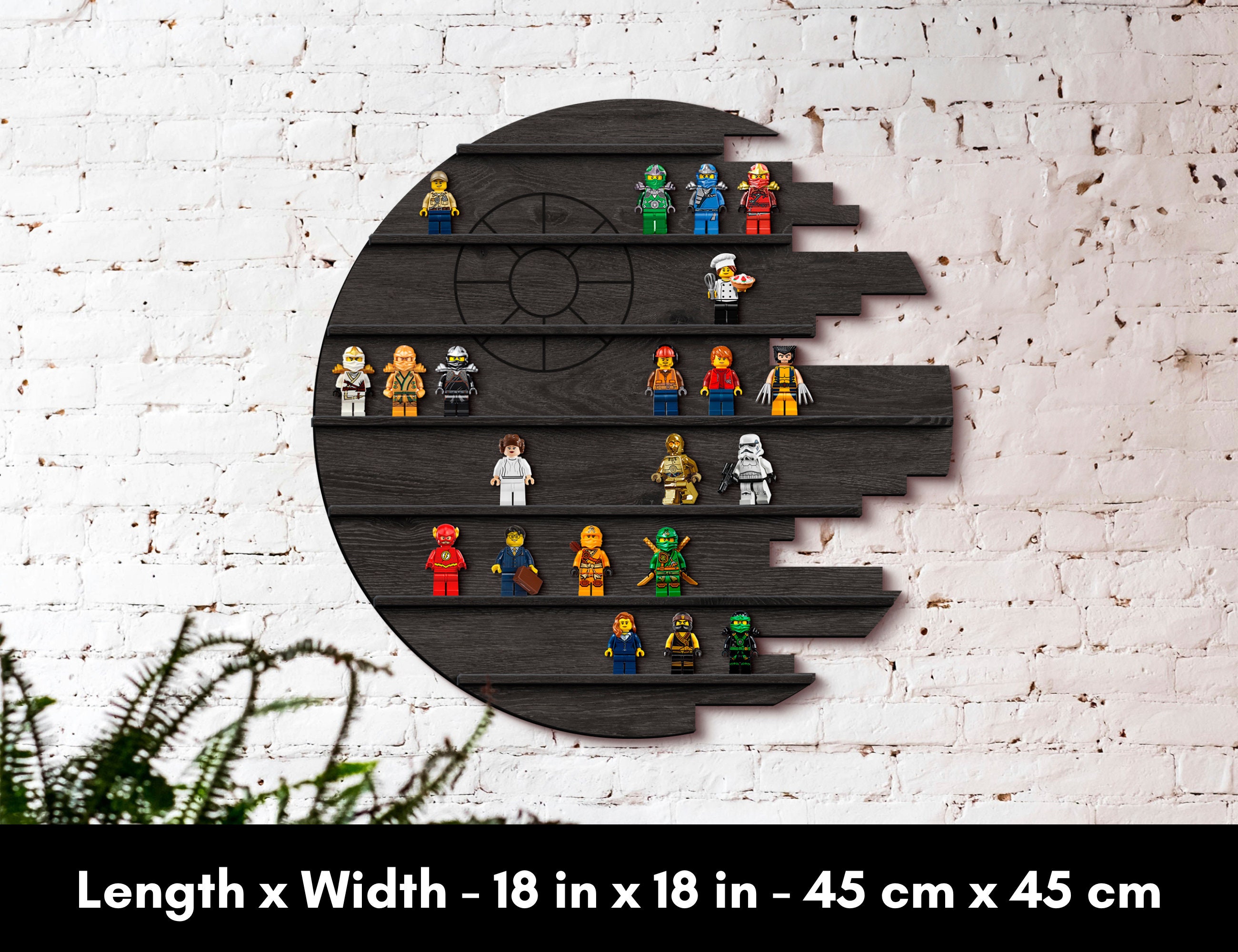 Led Display Shelf, Circle Figure Display Shelf Wood, Wall Wood Shelf ...