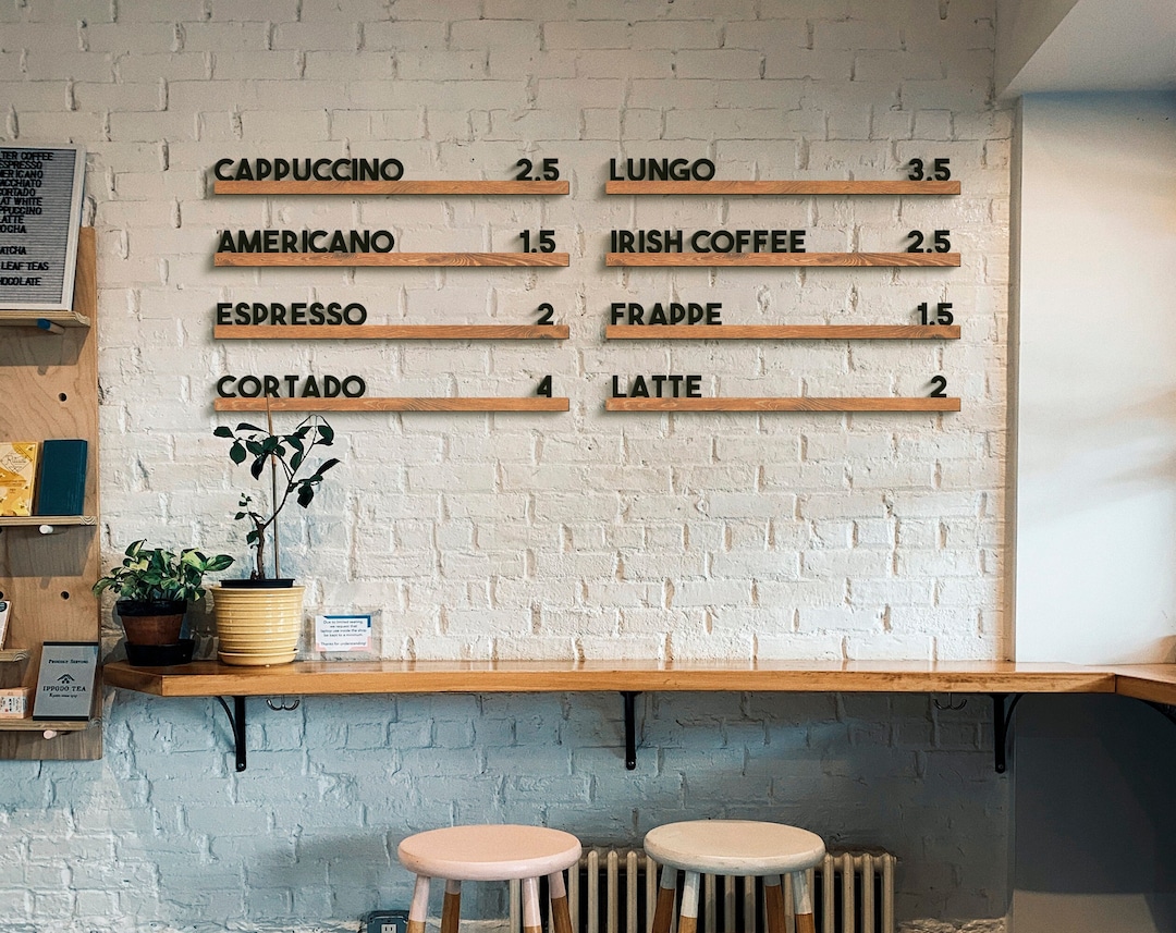 Wall Menu Board, Letter Board, Personalized Wall Menu, Cafe Wooden ...