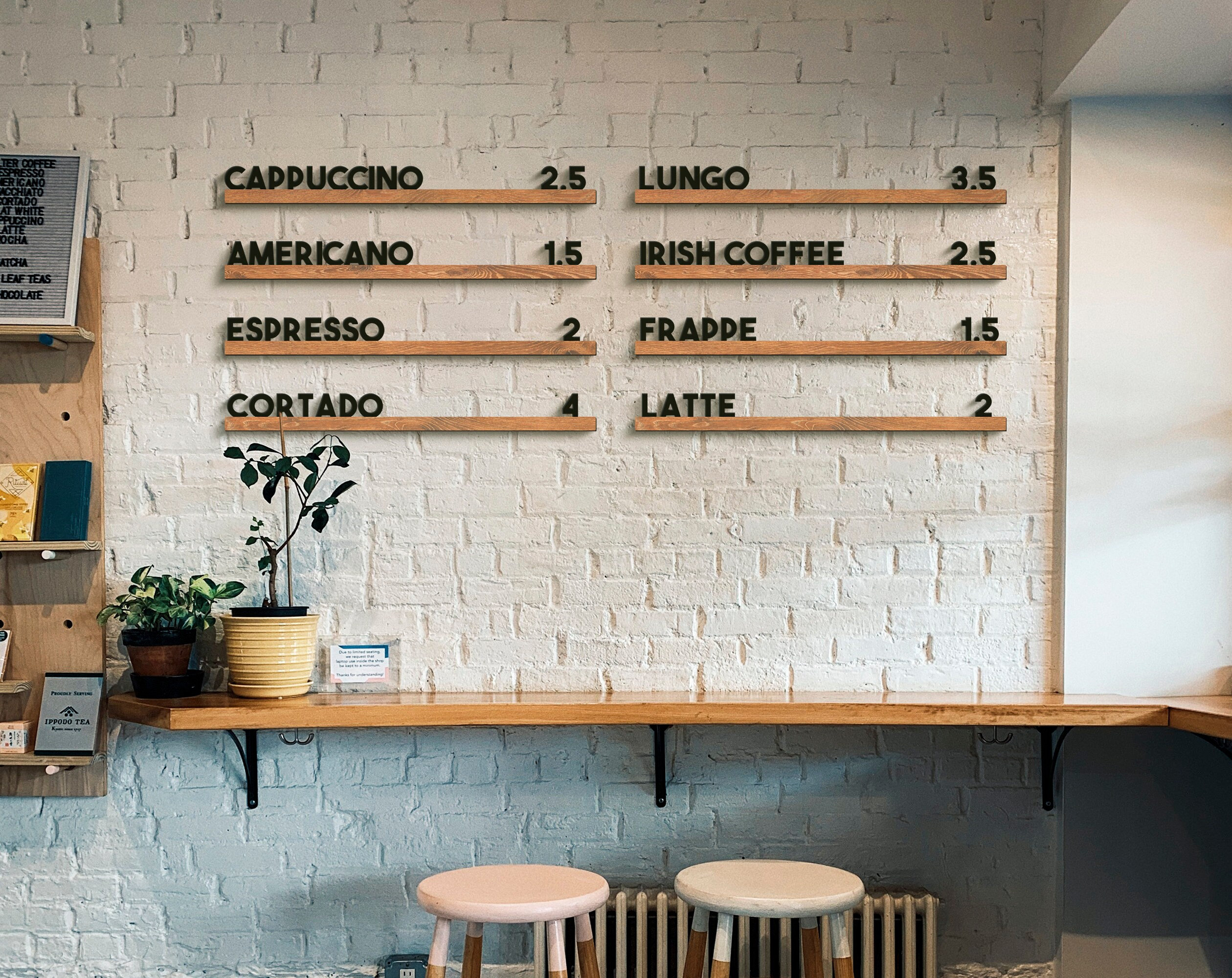 Wall Menu Board, Letter Board, Personalized Wall Menu, Cafe Wooden ...