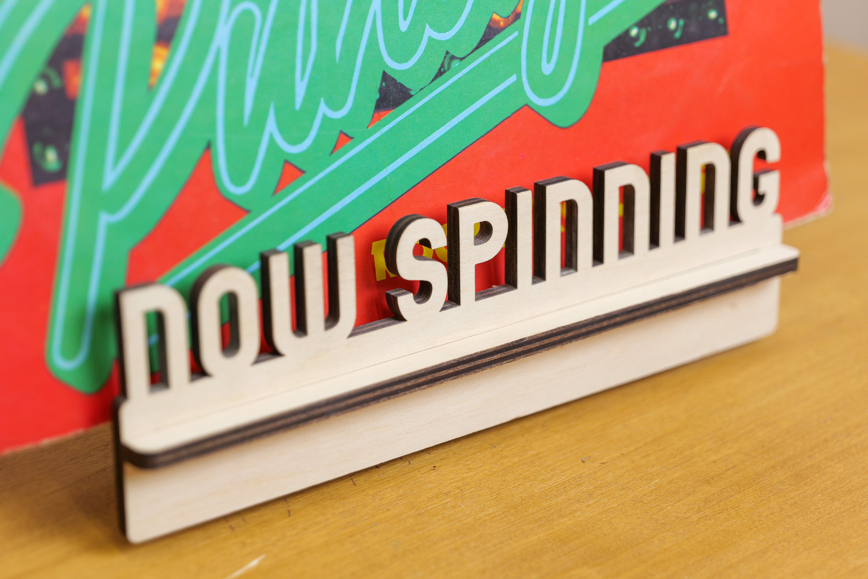 Now Spinning Stand, Wooden Vinyl Record Display, Vinyl Record Holder ...