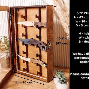 Knife Display Case Led, Knife Storage Wood, Knife Cabinet, Folding ...