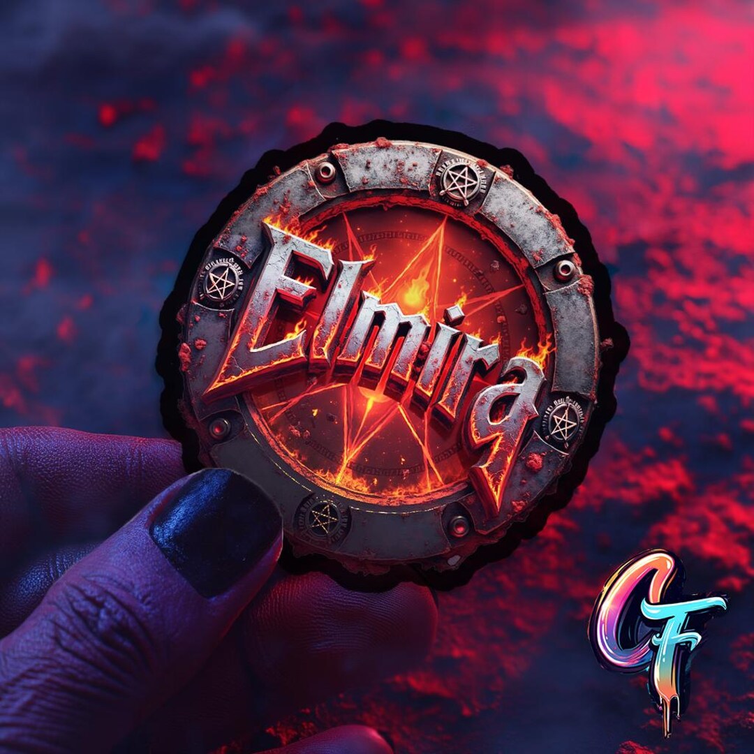 Custom Doom-inspired Hellfire Stickers, Personalized Name Art, Metal ...