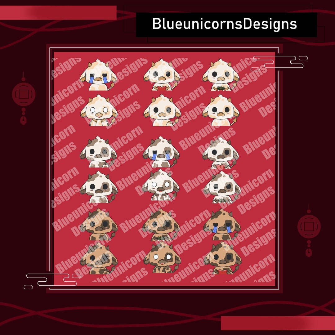 Highland Cow Twitch Emotes Full 3 Sets - Etsy