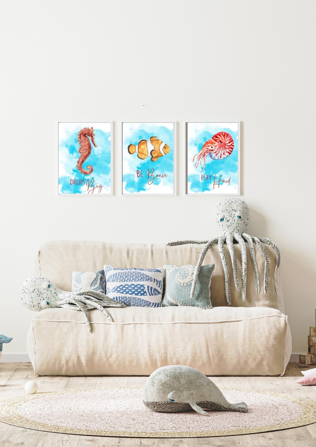 Sea Life Creatures Posters (x3) - Etsy