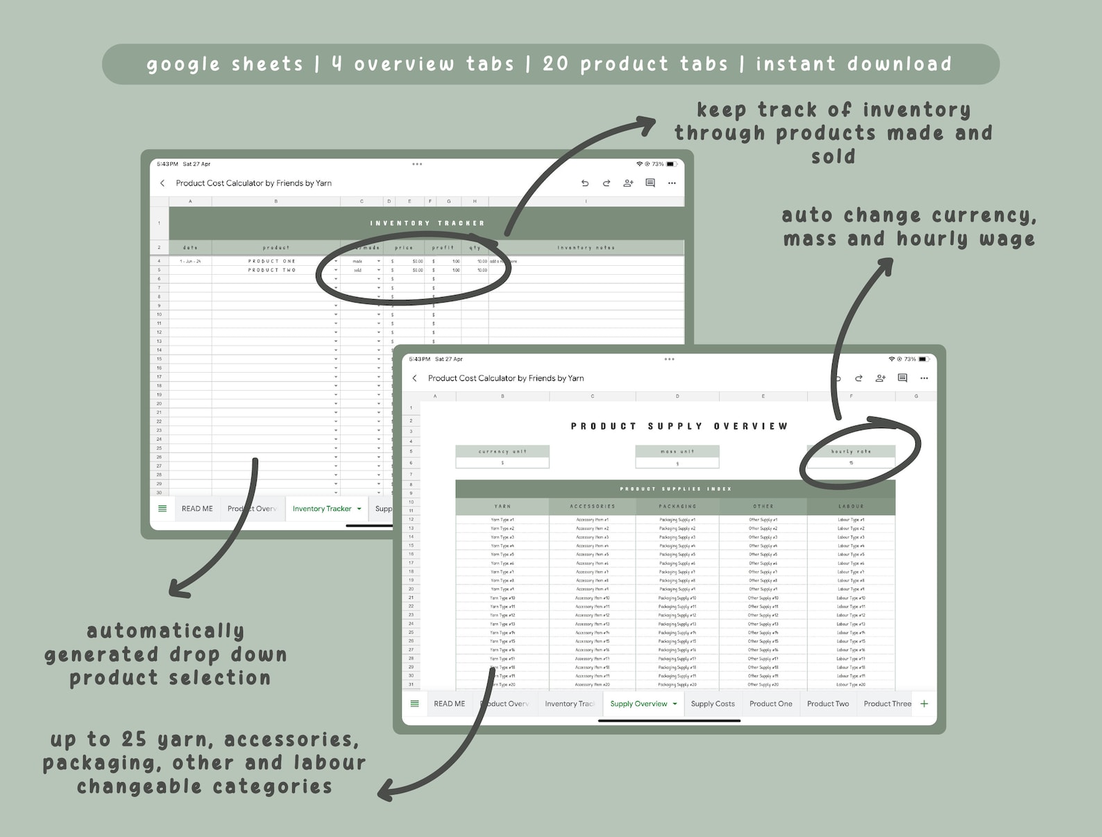 Product Pricing Calculator Instant Download Digital Spreadsheet for ...
