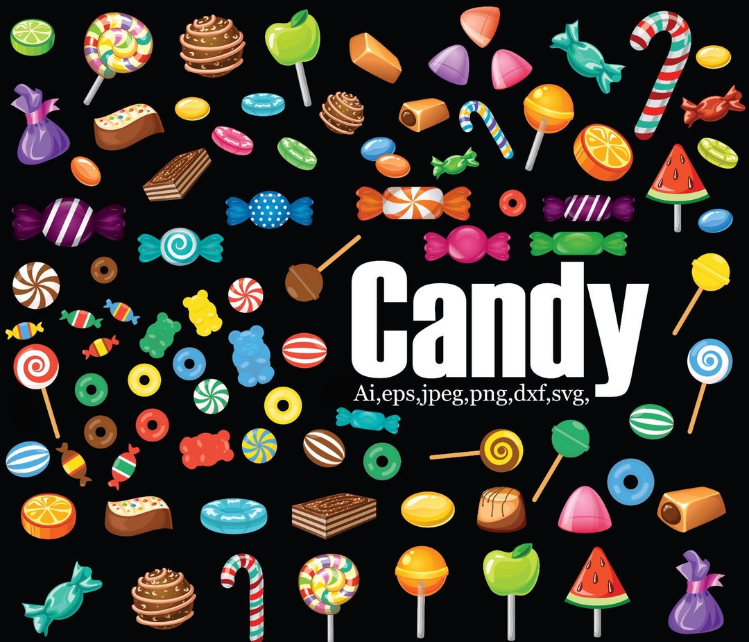 85 Candy Clipart ,candy Clip Art ,printable, Lollipop Clipart, Rainbow ...