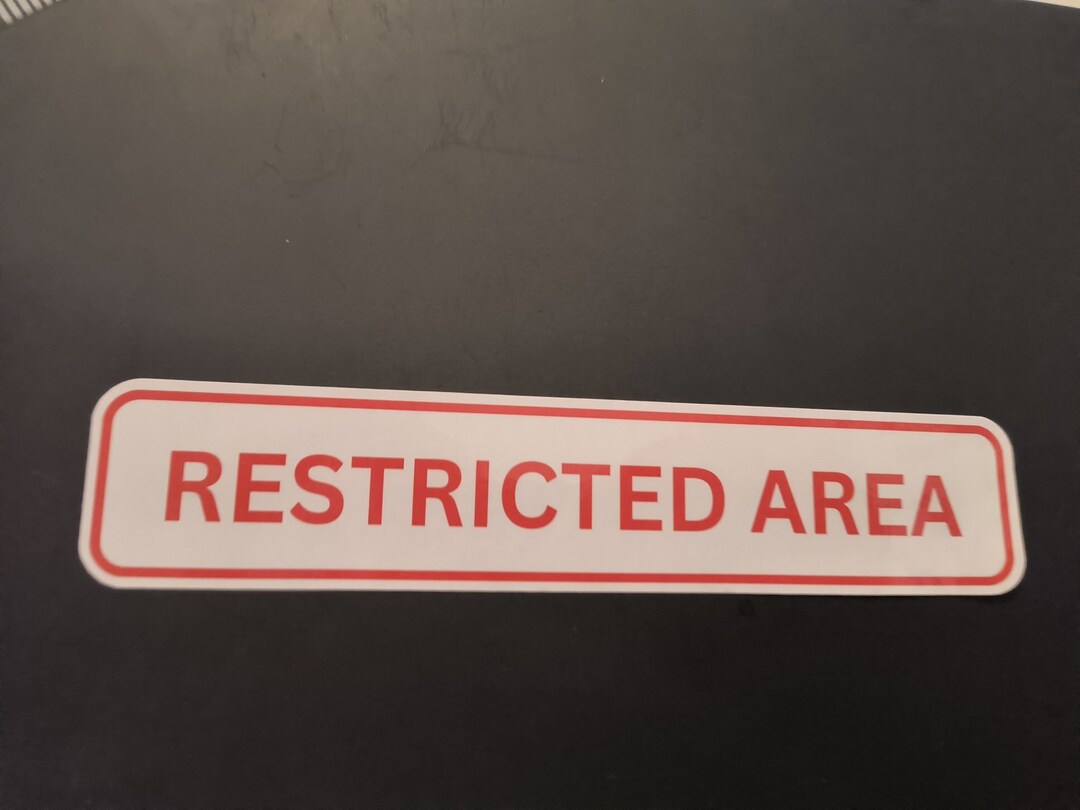 Restricted Area Warning Sticker Sign Decal Waterproof Bottle Laptop ...