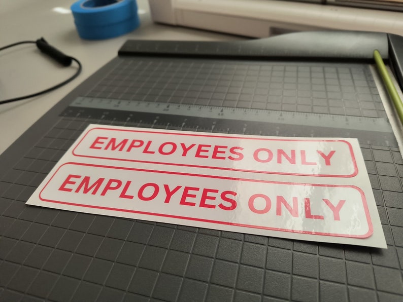 Employees Only Sign Sticker Decal Waterproof Vinyl Door Business Wall ...