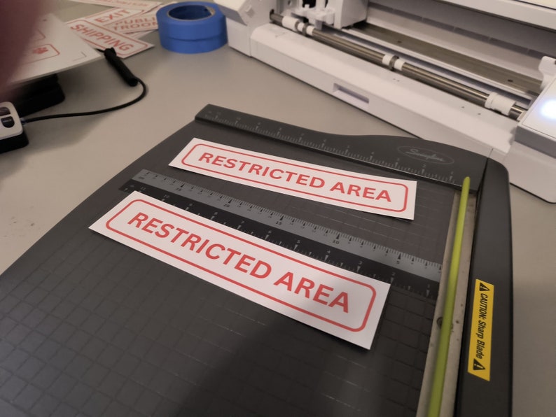 Restricted Area Warning Sticker Sign Decal Waterproof Bottle Laptop ...