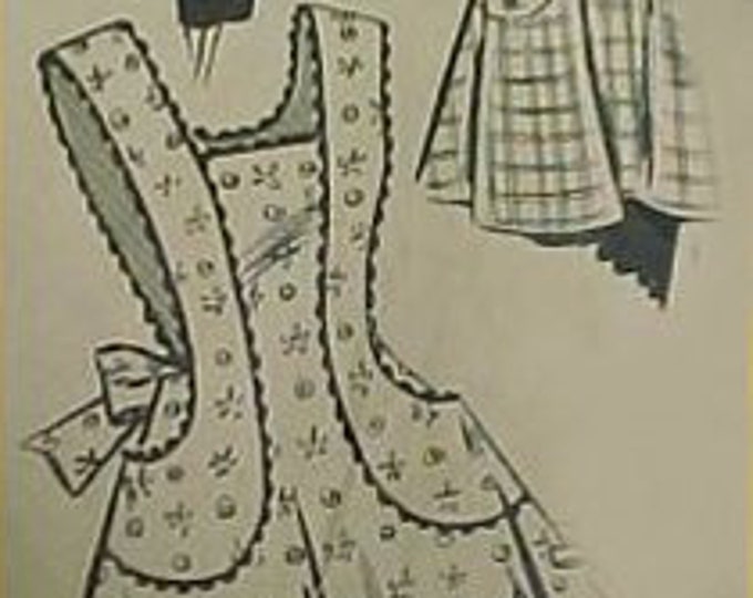 Vintage Bib Full Size Apron Pattern Classic 40s Details APR 8050 - Etsy