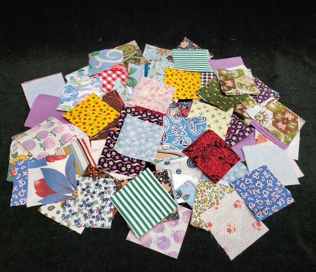 200 Vintage Antique Quilt Blocks Cotton Fabric 30s Era Squares Boston ...
