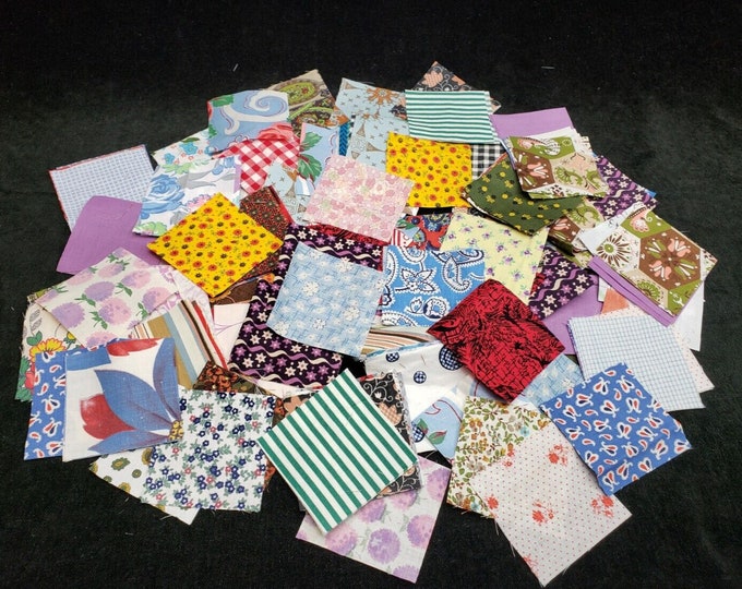 200 Vintage Antique Quilt Blocks Cotton Fabric 30s Era Squares Boston ...