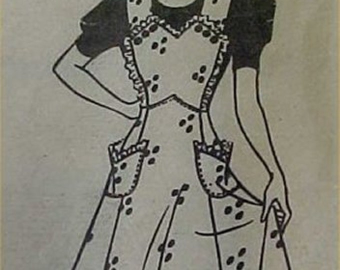 Vintage Bib Apron Full Size Pattern 1930s Country Farm House Depression ...