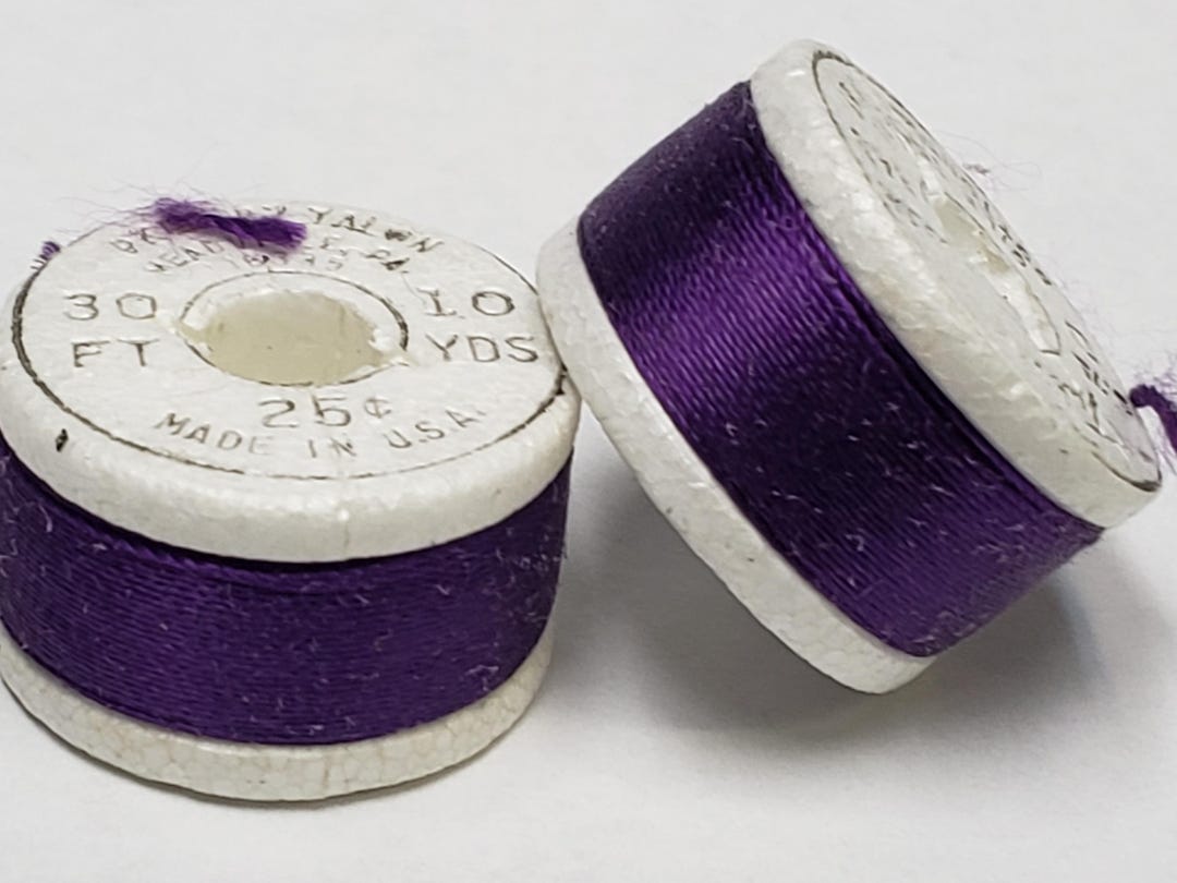 2 Spools Silk Buttonhole Twist Thread Color Purple 945 Size D Talon ...