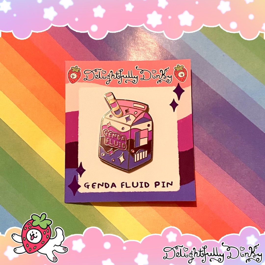 Genda Fluid Enamel Pin | Genderfluid LGBT+ Pride Pin Cute Kawaii ...