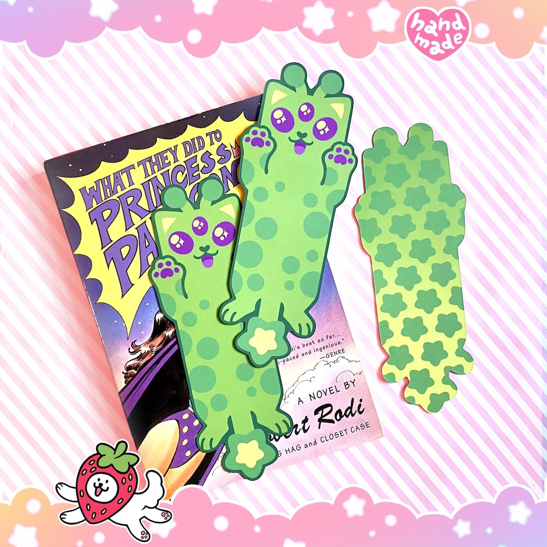 Paws Up! Gleeby Deeby Bookmark | Cute Alien Cat Matt Bookmark - Etsy
