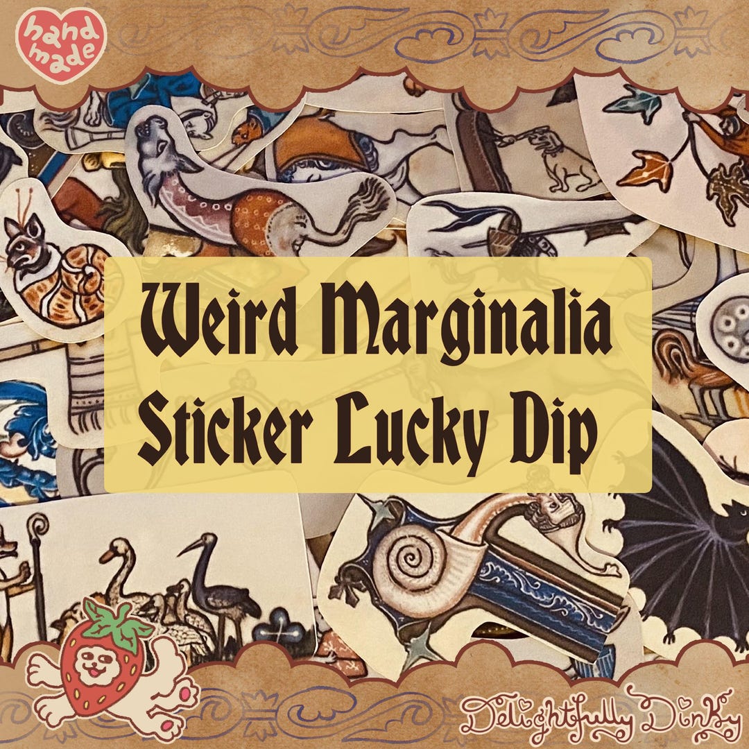 Weird Marginalia Washi Sticker Lucky Dip (10 Pieces) | Funny Medieval ...